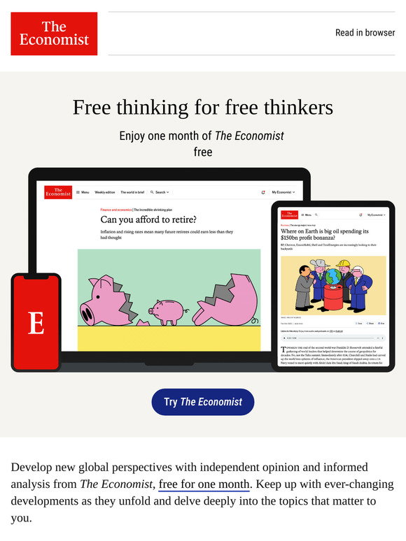 The Economist: Get one month of The Economist free | Milled