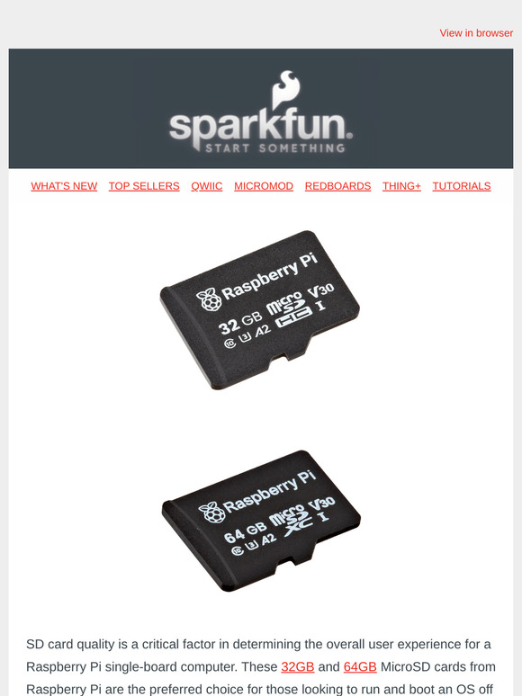 SparkFun: Discover New SD Cards for Your Raspberry Pi! | Milled
