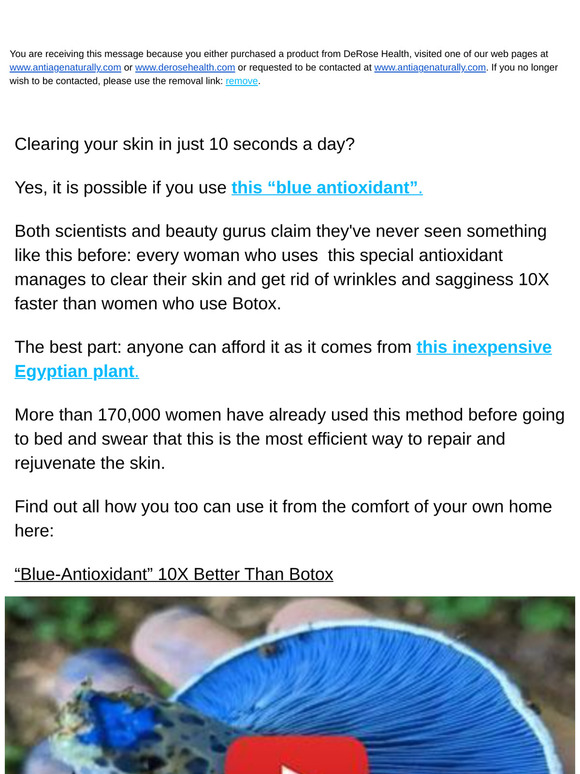 DeRose Health: “Blue-Antioxidant” 10X Better Than Botox | Milled
