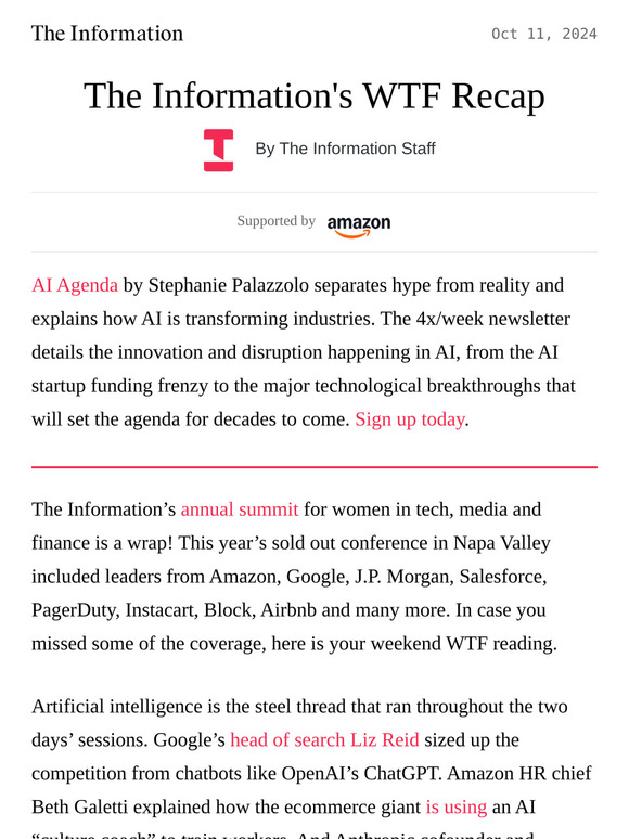 The Information: WTF Summit 2024 Weekend Wrap-Up: ICYMI | Milled