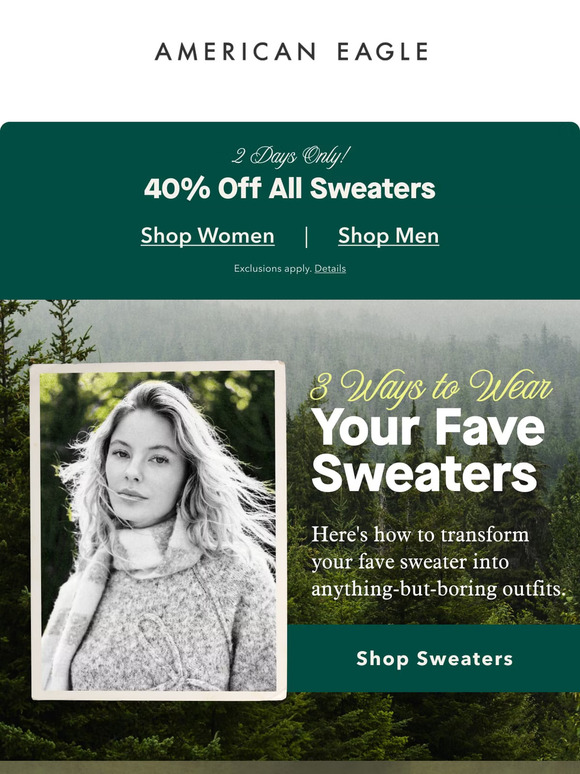 American Eagle: 3 ways to wear sweaters that slay demure fall 🤍 🐆 💼 🍂 ...