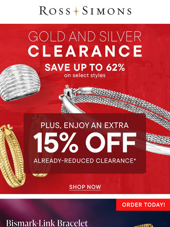 Ross-Simons: 📣 Open for savings up to 62% on CLEARANCE gold and silver ...