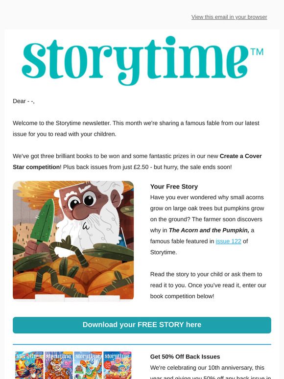 Storytime Magazine: Your free famous fable - The Acorn and the Pumpkin ...
