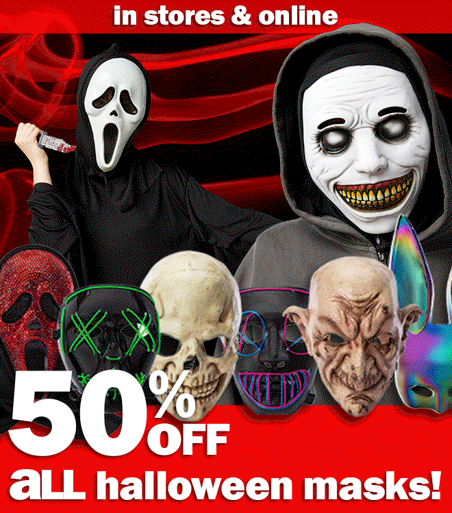 Five Below: 50% off all halloween masks! 🤡 | Milled