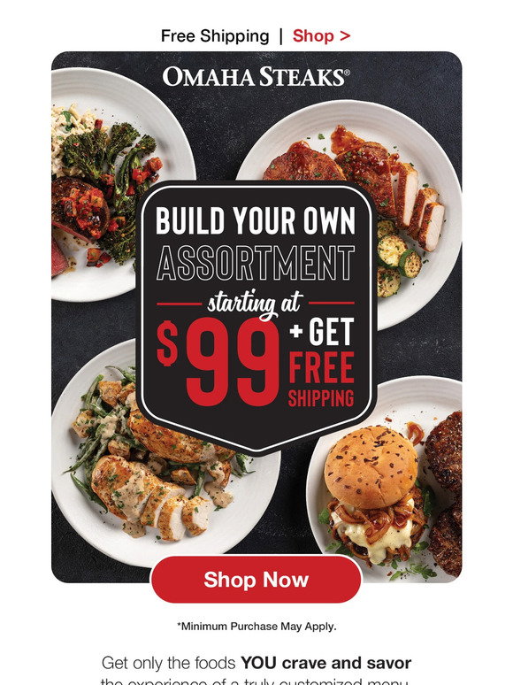 Omaha Steaks: Hurry! Build your own assortment starting at $99! | Milled