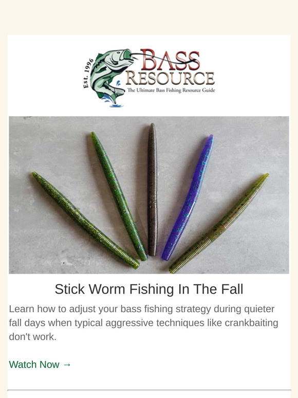 BassResource: Fall Stick Worms, Chatterbaits, and Drop-Shotting | Milled