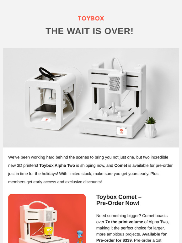 Toybox: 🚀 Alpha Two & Comet Have Landed | Milled