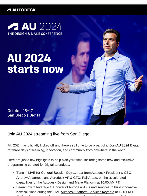 Autodesk: AU 2024 starts today—get your free Digital Pass now | Milled