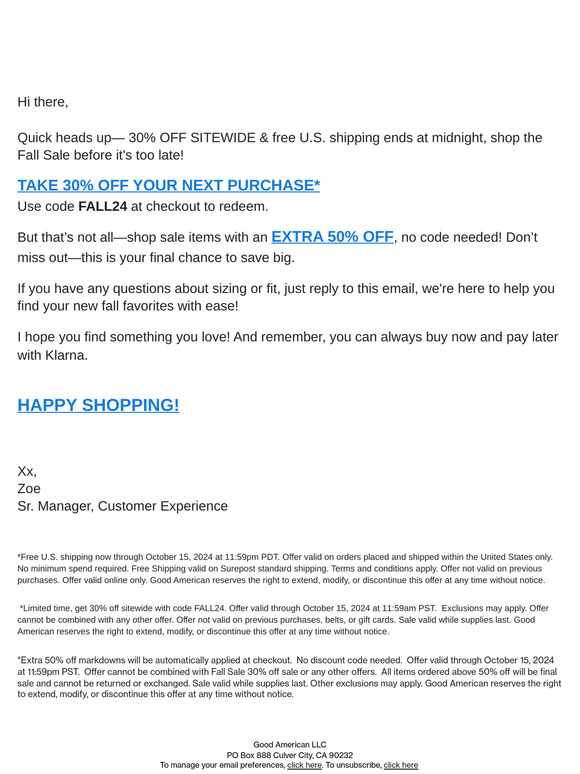 Good American: 30% Off Sitewide + Extra 50% Off Markdowns Ends Tonight ...