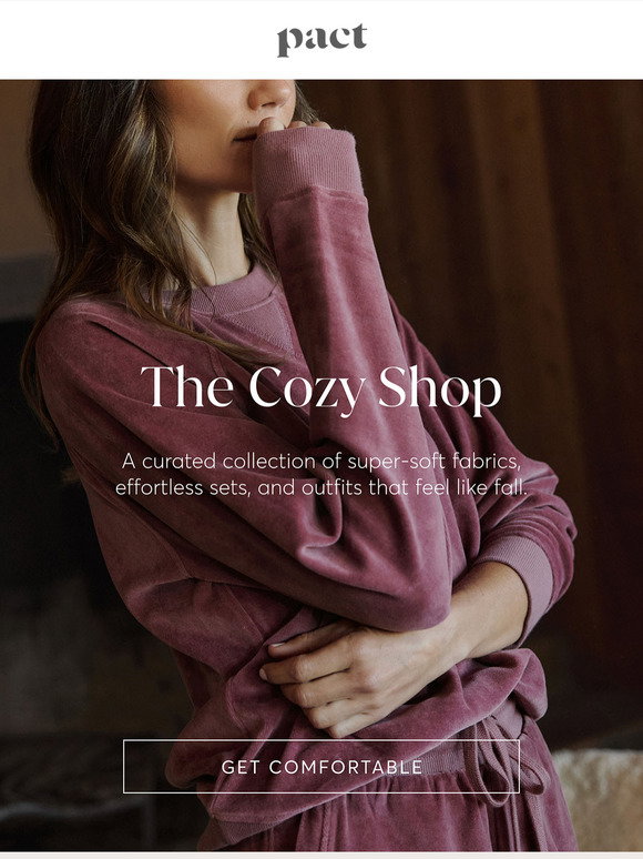 PACT Apparel: Now Open: The Cozy Shop ☁️ | Milled