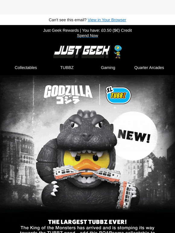 Geekstore: New Godzilla Giant XL TUBBZ 🦖🔥🌆 | Milled