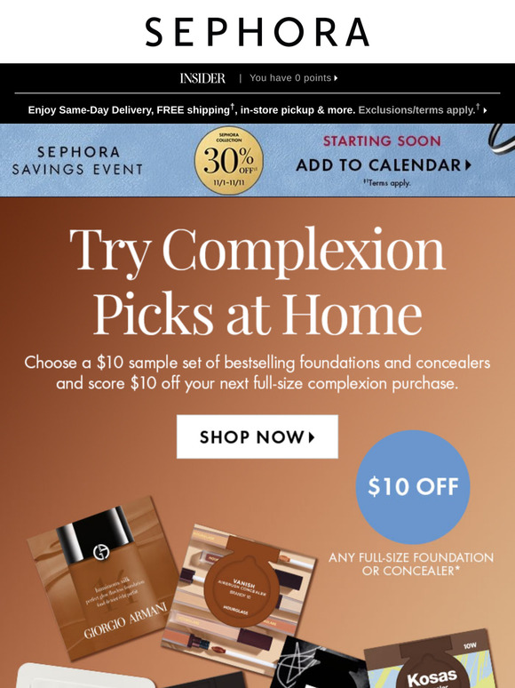 Sephora: Get a $10 voucher for ANY full-size foundation or concealer ...