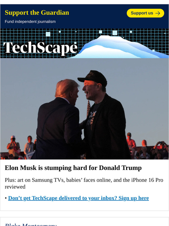 The Guardian: Elon Musk is stumping hard for Donald Trump | TechScape ...