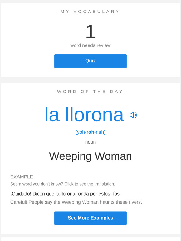Encontrada: SpanishDictionary.com Daily Lesson — Review Your Words and ...