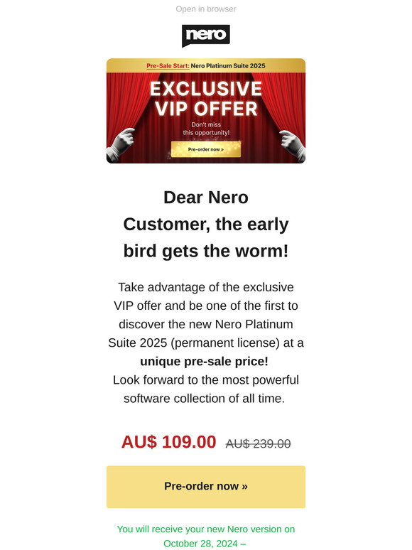 Nero: 👋 Only a short time left: Get Nero Platinum 2025 as early as ...