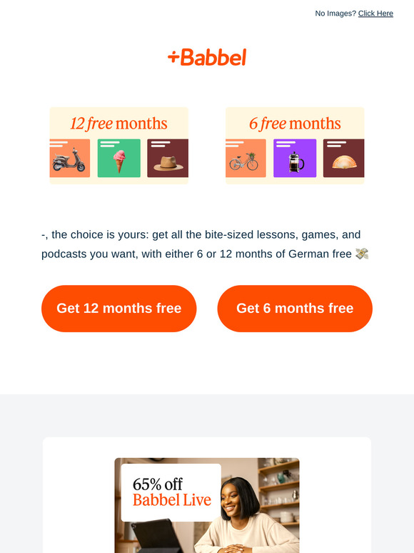 Babbel: —, you've unlocked 12 months of German for free 💸 | Milled