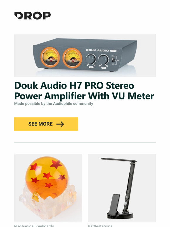 Drop: Douk Audio H7 PRO Stereo Power Amplifier With VU Meter, The Eye ...