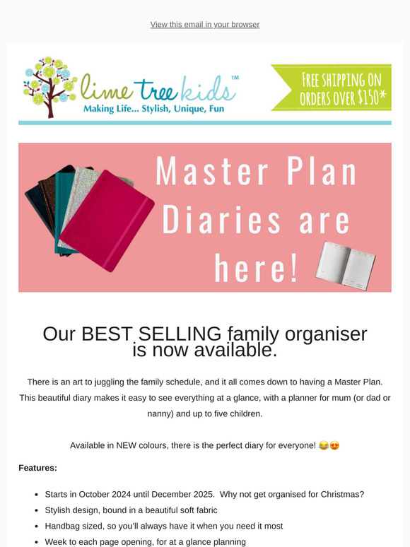 Lime Tree Kids: 📅 Our BEST SELLING Master Plan Diary is BACK! | Milled