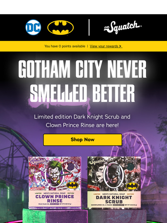 Dr. Squatch: NEW: Dark Knight Scrub & Clown Prince Rinse are out now ...