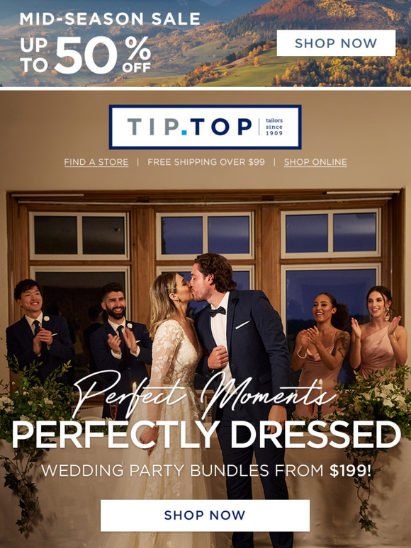 Tip Top Tailors: Wedding Suits From $199 | Milled