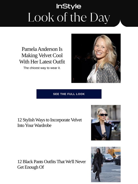 InStyle: Pamela Anderson is making velvet cool with her latest outfit ...