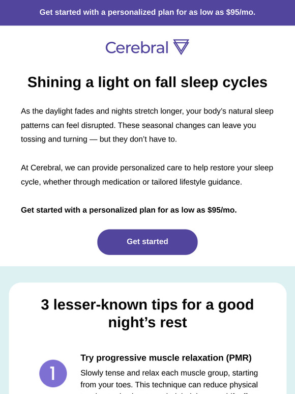 Cerebral: Fall into better sleep habits 🍂 | Milled