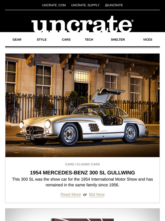 Uncrate: 1954 Mercedes-Benz 300 SL Gullwing & more | Milled