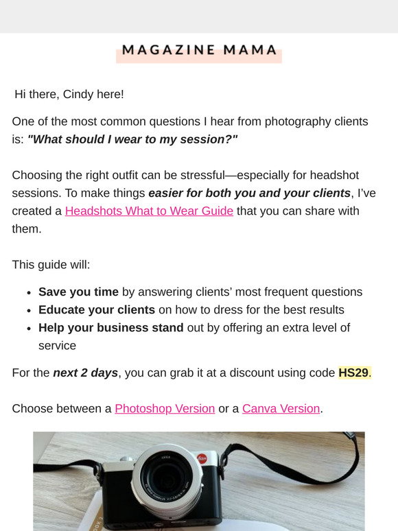 Magazine Mama: 👔 Educate Your Headshots Clients | Milled