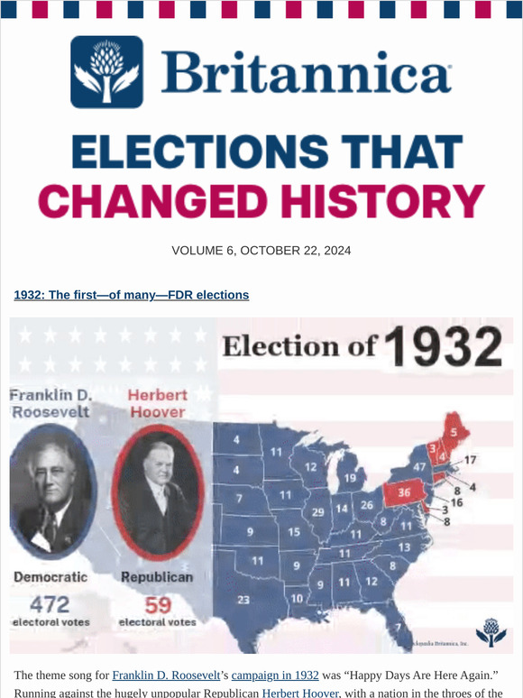Brittanica: 1932: The first—of many—FDR elections 🇺🇲 | Milled