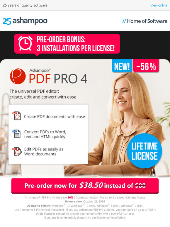Ashampoo: Ashampoo PDF Pro 4 - The best version of all time | Milled