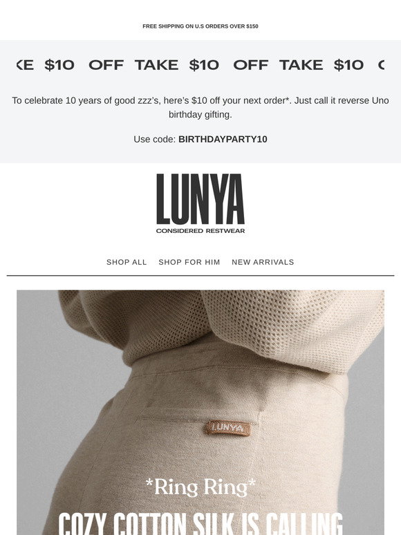 Lunya: NEW COLORS: Cozy Cotton Silk | Milled