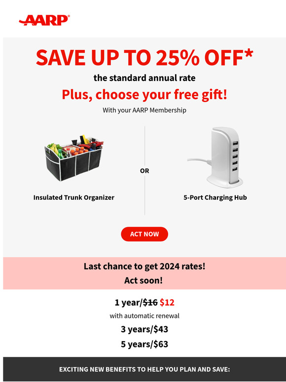 AARP: Join at 2024 rates! Rates increase in 2025 | Milled