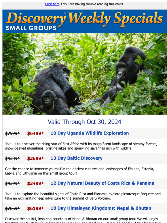 Gate 1 Travel: Weekly Specials | Discovery Small Groups | Milled