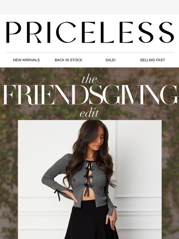 Shop Priceless: The Friendsgiving Collection Is Here! 🥂 | Milled