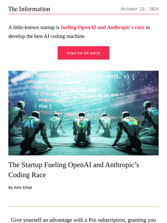 The Information: Exclusive: The Startup Fueling OpenAI and Anthropic's ...