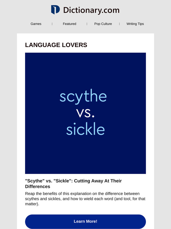 Dictionary.com: 🔪 Scythe vs. Sickle: Know the Difference | Milled