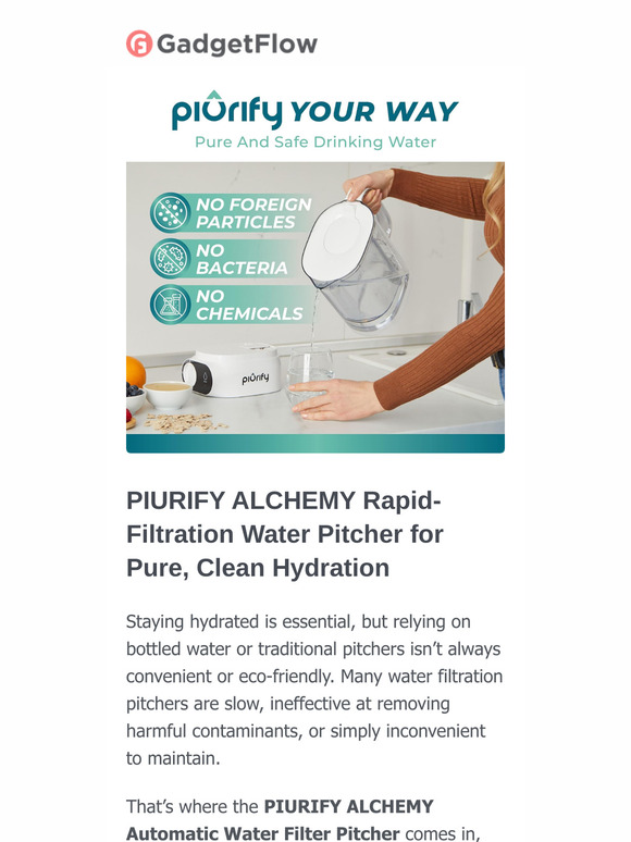 Gadget Flow: A water filter pitcher with ultra fast filtration 💦 | Milled