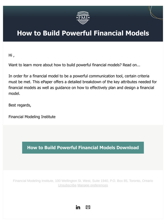 Financial Modeling Institute: How to Build Powerful Financial Models ...