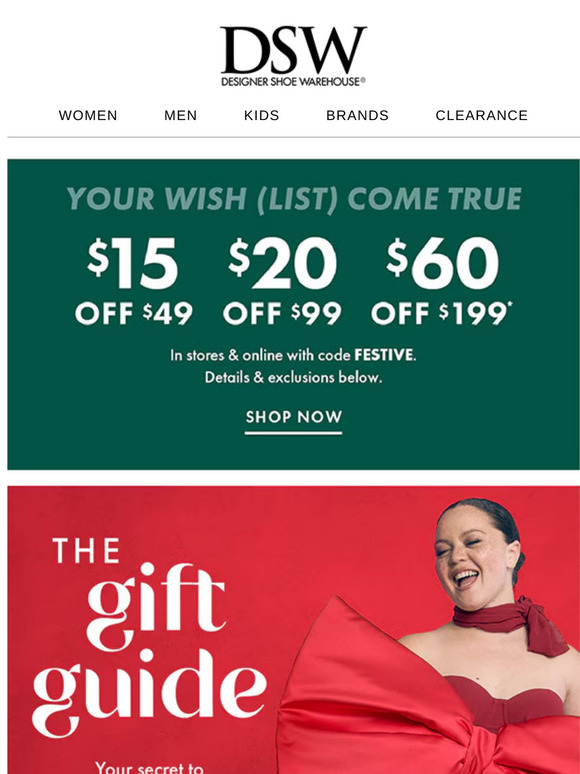 DSW: $15 off 🤝 our new holiday gift guide. | Milled