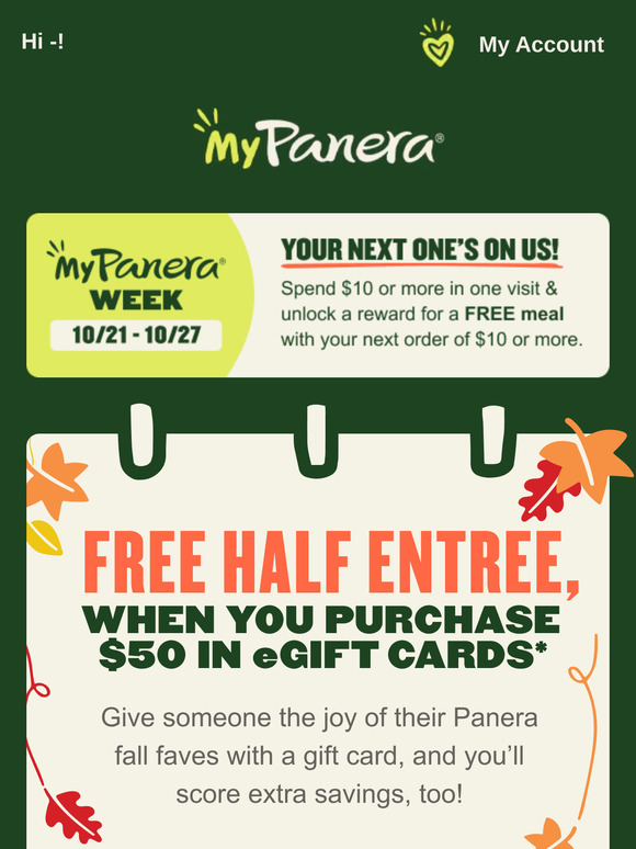 Panera Bread: Score a FREE 1/2 entree reward! 😋 | Milled