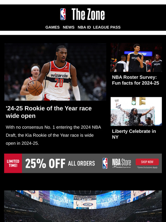 NBA Store: NBA Roster Survey: Fun facts for 2024-25 | Liberty Celebrate ...