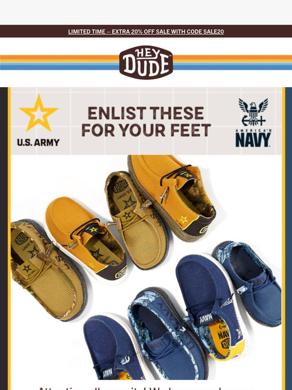 Hey Dude: HEYDUDE x Army Navy has been deployed! | Milled