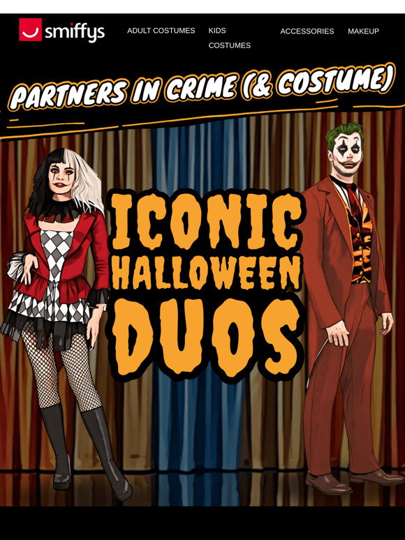 Smiffy's: Grab Your Partner In Crime 🎃🔪 Halloween Iconic Duo Costumes ...