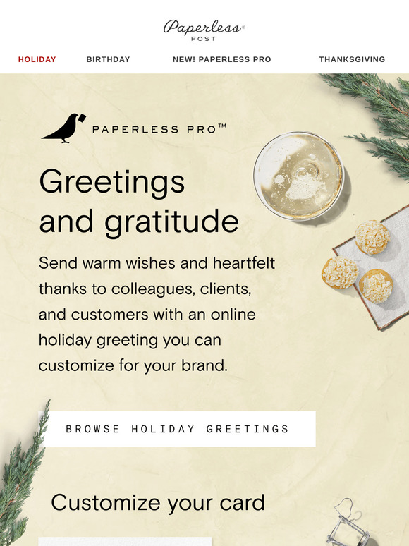 Paperless Post: Say thank you with a holiday card | Milled