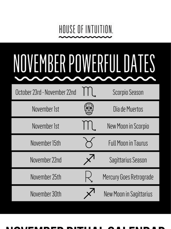 House Of Intuition: November Magic Ahead 🍁 Rituals to help you through ...