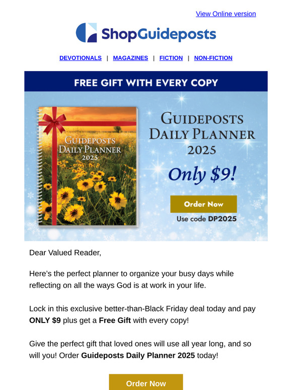 Guideposts: ⏳ Don't Wait! Your $9 Guideposts 2025 Daily Planner is ...