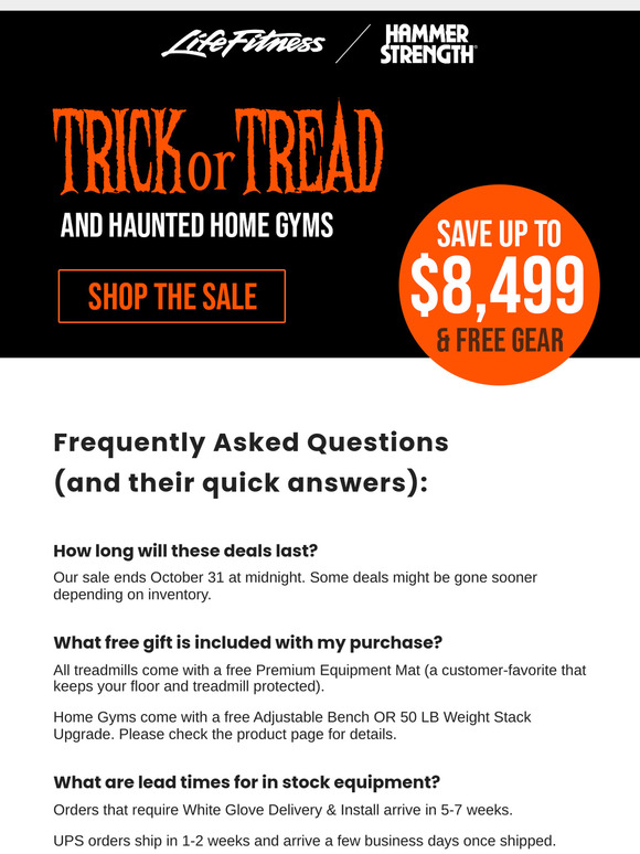 Life Fitness: Trick or Tread Sale - Everything you need to know! | Milled