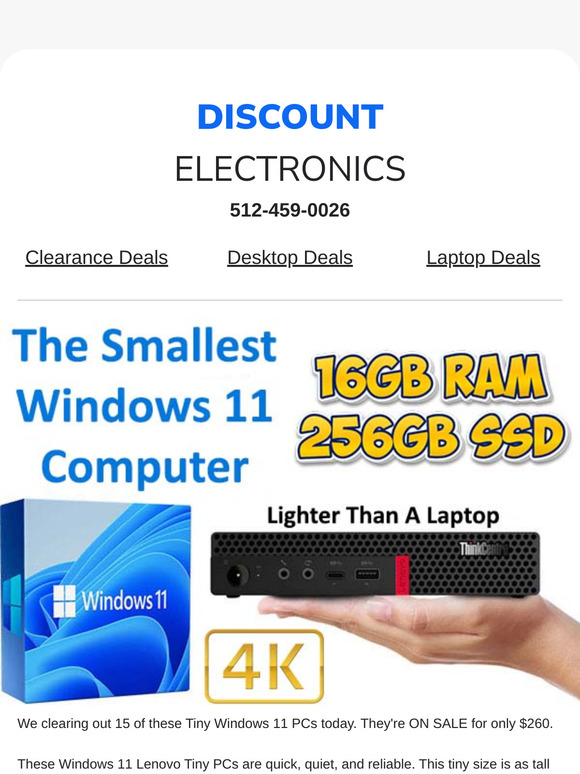 Discount Electronics: $120 Dell 46" Monitor Setup, $260 Tiny Windows 11 ...