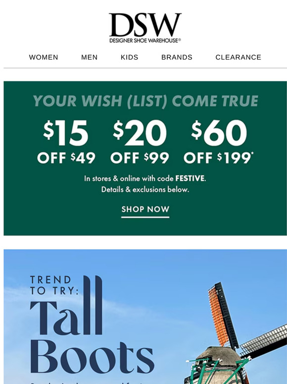 DSW: Fall’s hottest trend? Tall boots. | Milled