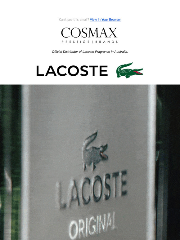Cosmax: 🎉 Discover the All-New Lacoste Fragrance: Visit our MYER Pop Up! 🐊 | Milled